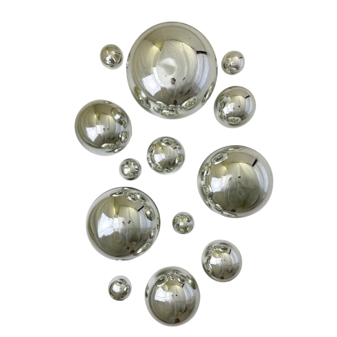 Silver set of 13 Wall Spheres.