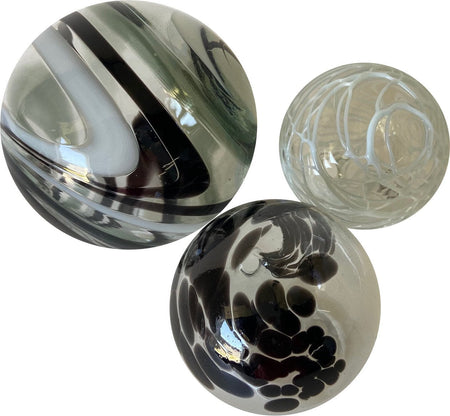 3 Decorative Colored Glass Balls - Worldly Goods Too