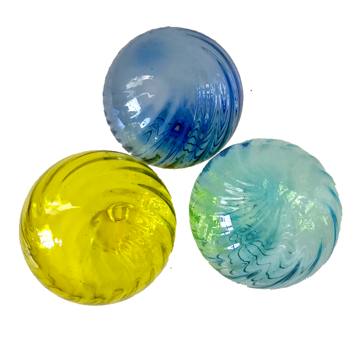 3 Decorative Colored Glass Balls - Worldly Goods Too