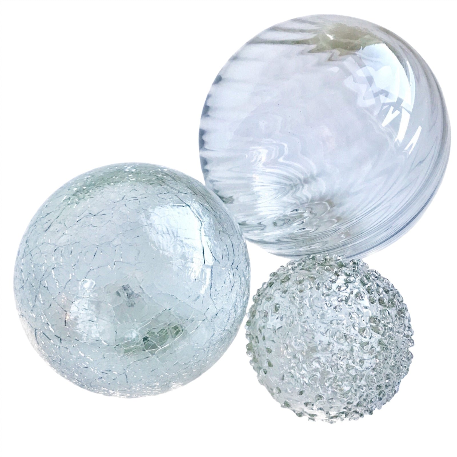 3 Decorative Colored Glass Balls - Worldly Goods Too