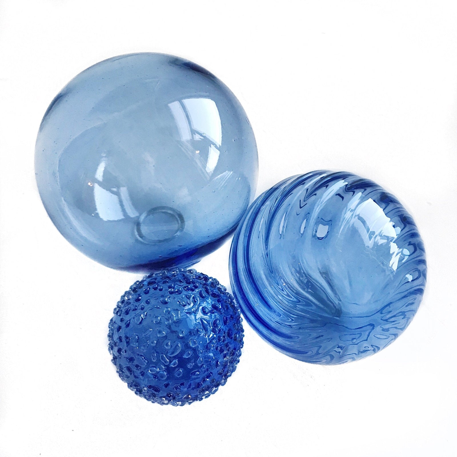 3 Decorative Colored Glass Balls - Worldly Goods Too