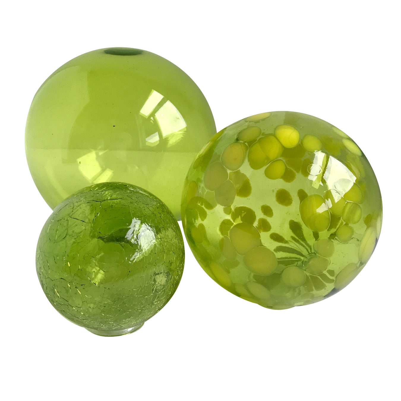 3 Decorative Colored Glass Balls - Worldly Goods Too