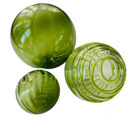 3 Decorative Colored Glass Balls - Worldly Goods Too