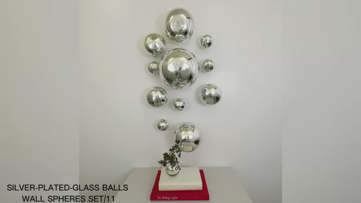 Silver Plated Decorative Glass Balls, Wall Art Decor – Worldly Goods Too